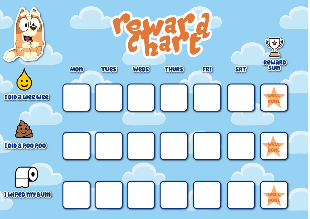 Bluey or Bingo Toilet Training Reward Chart, Also Helpful for Children ...