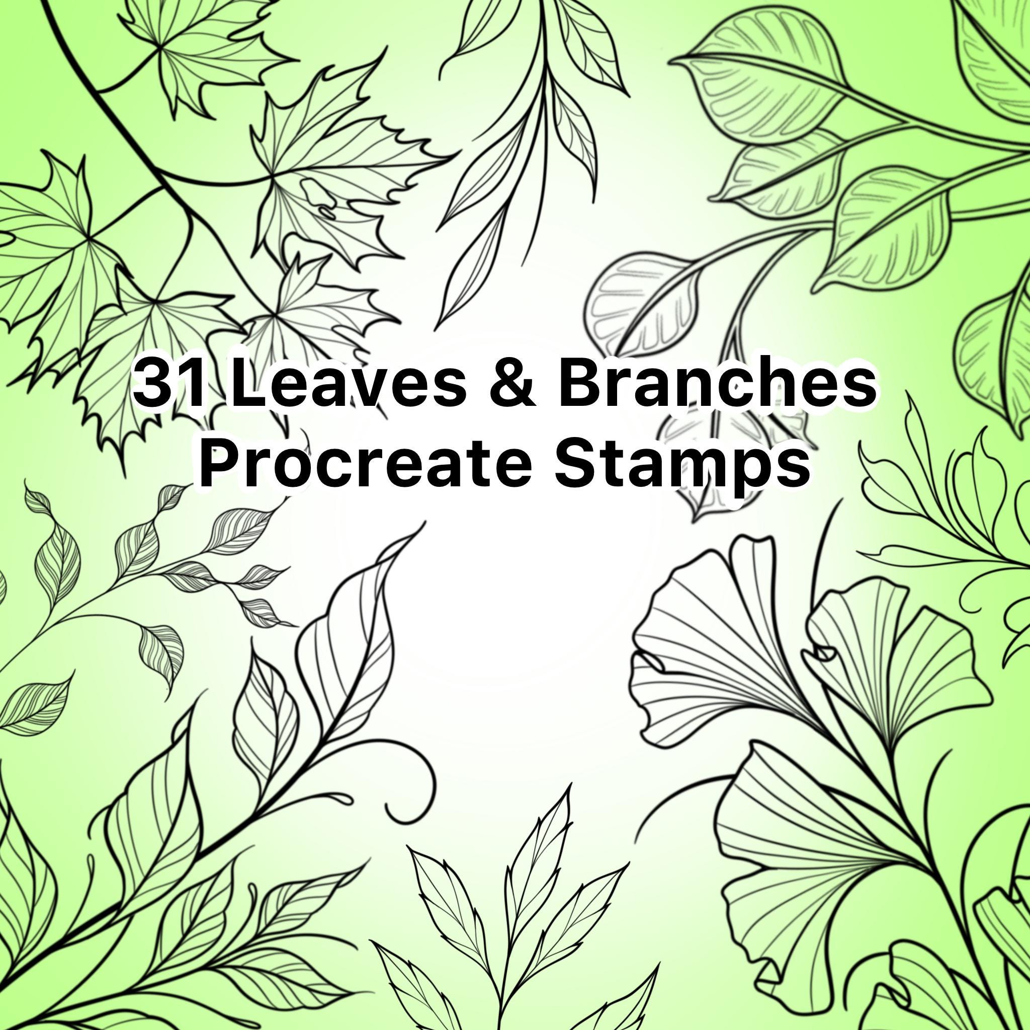 31 Leaves/branches Stamps for Procreate - Etsy