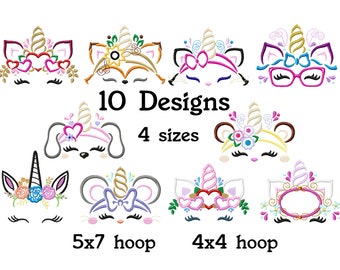 Unicorn Embroidery Designs - Etsy