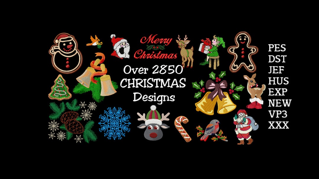 Christmas Machine Embroidery Designs, Christmas Embroidery Files, Santa ...