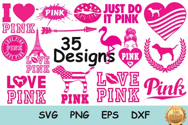 LOVE PINK Svg File, Love Pink Dog Svg, Pink Nation Cut File, Cricut ...