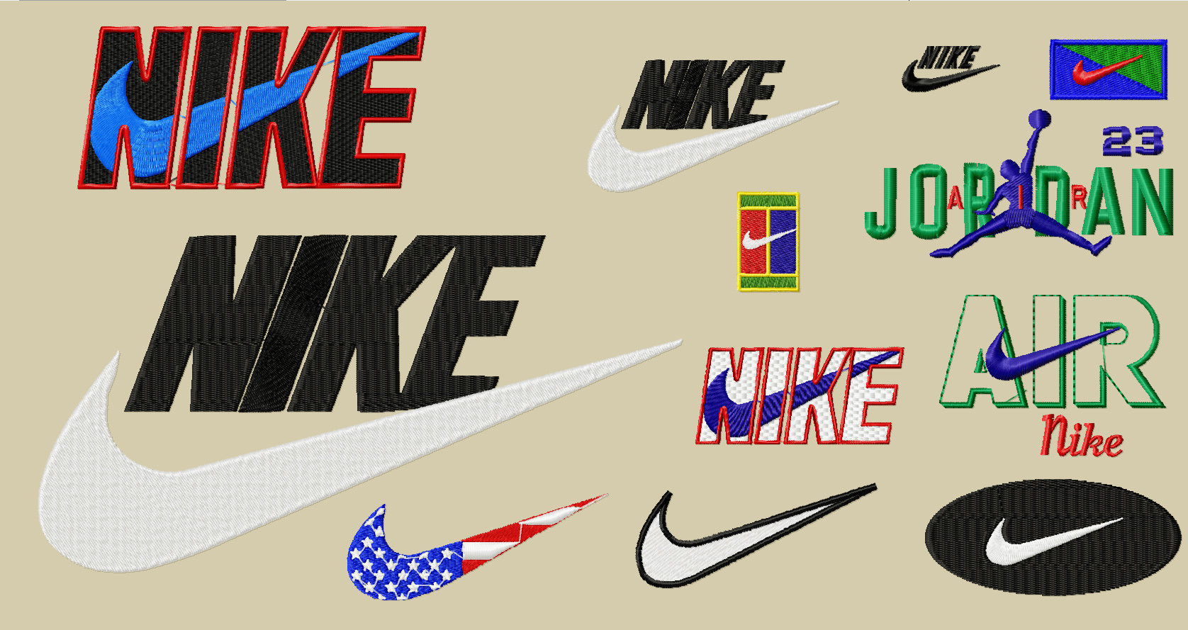 NIKE Embroidery Designs Nike Fashion Logos Embroidery Over | Etsy