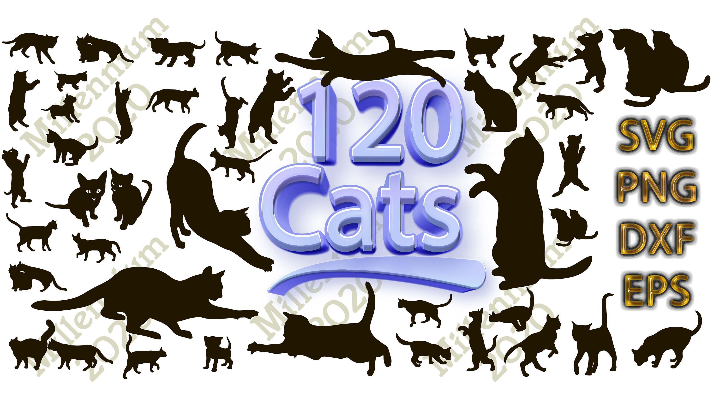 Cat SVG Files Cat Shiloutte Vector Files Cat Cricut Files - Etsy