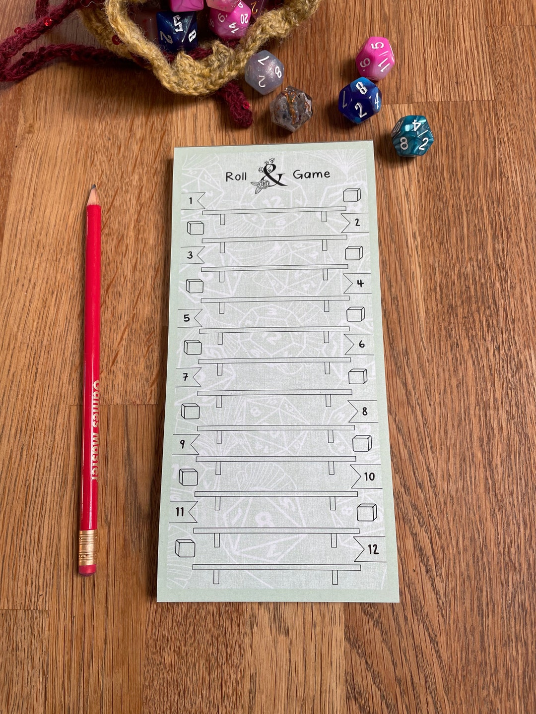 Roll & Game Notepad - Etsy