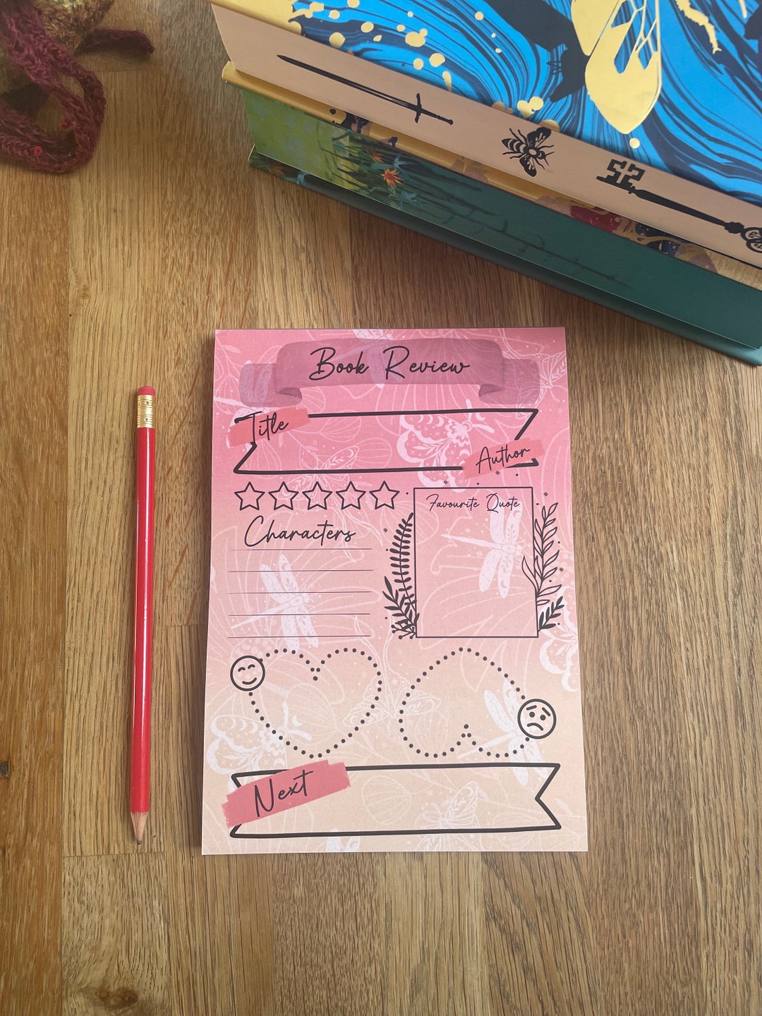 Book Review Notepad - Etsy