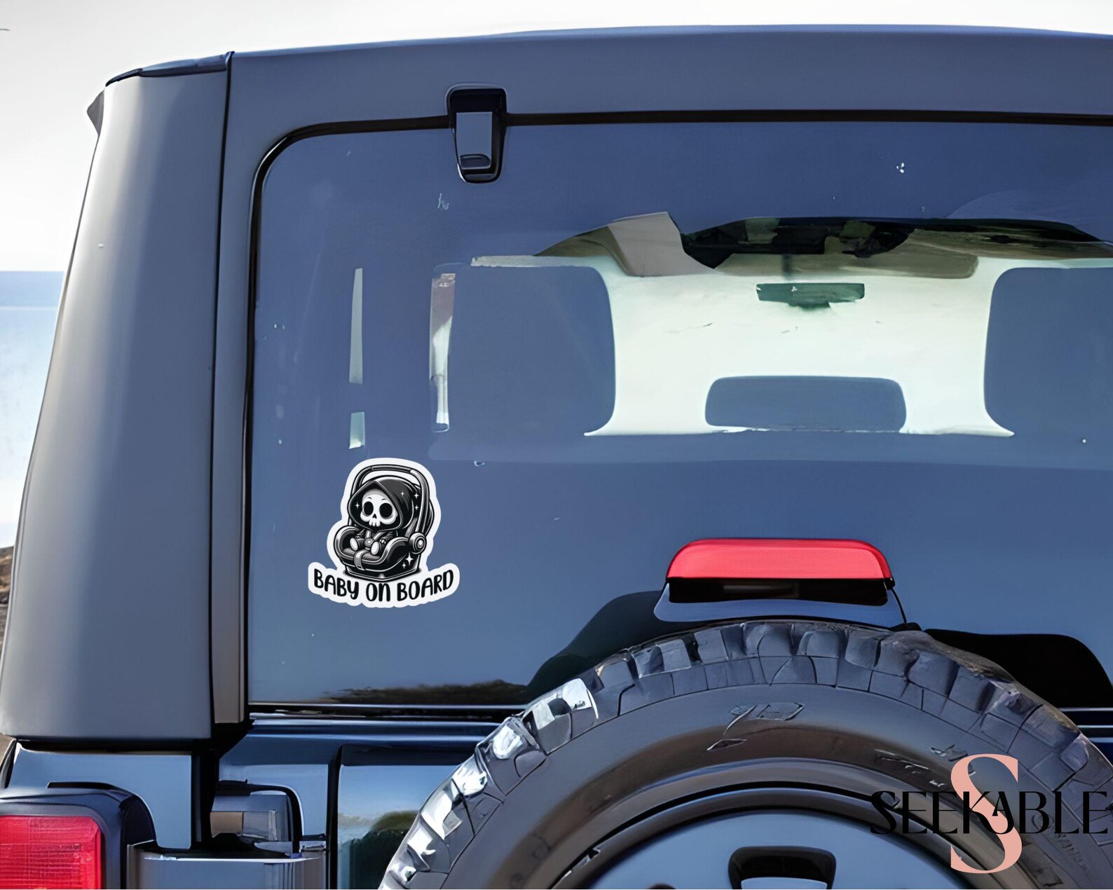 Grim Reaper Skeleton Baby on Board Indoor/outdoor Vinyl Decal Sticker ...