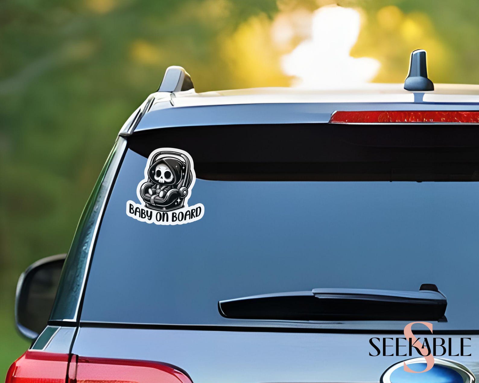 Grim Reaper Skeleton Baby on Board Indoor/outdoor Vinyl Decal Sticker ...