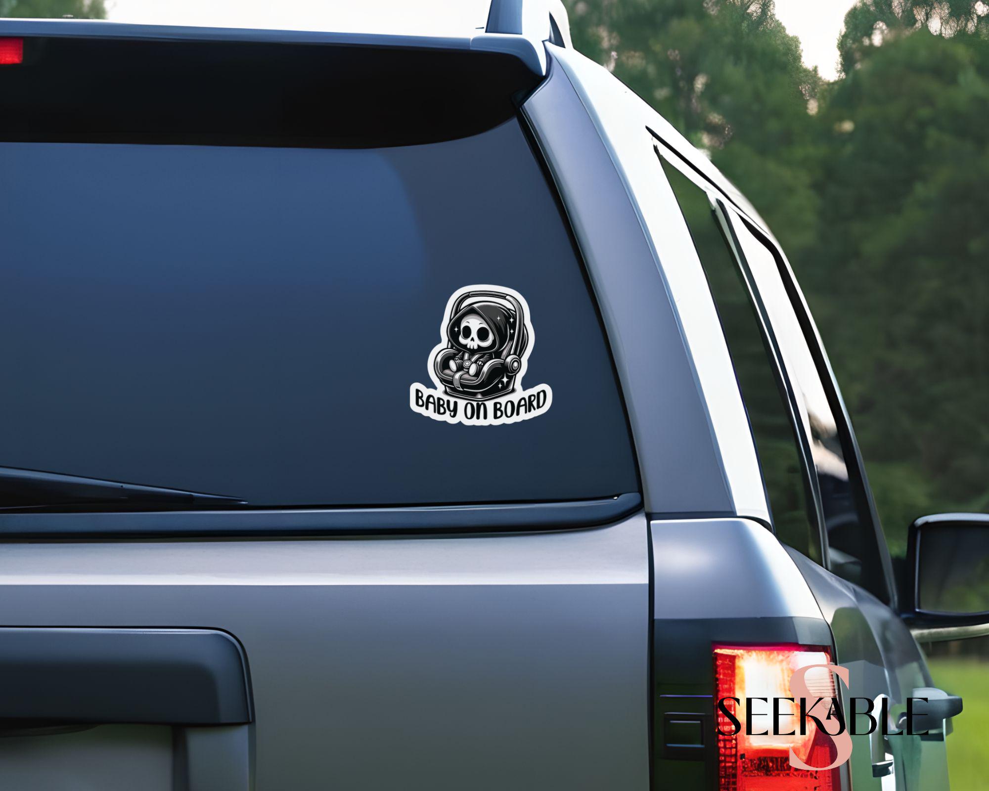 Grim Reaper Skeleton Baby on Board Indoor/outdoor Vinyl Decal Sticker ...