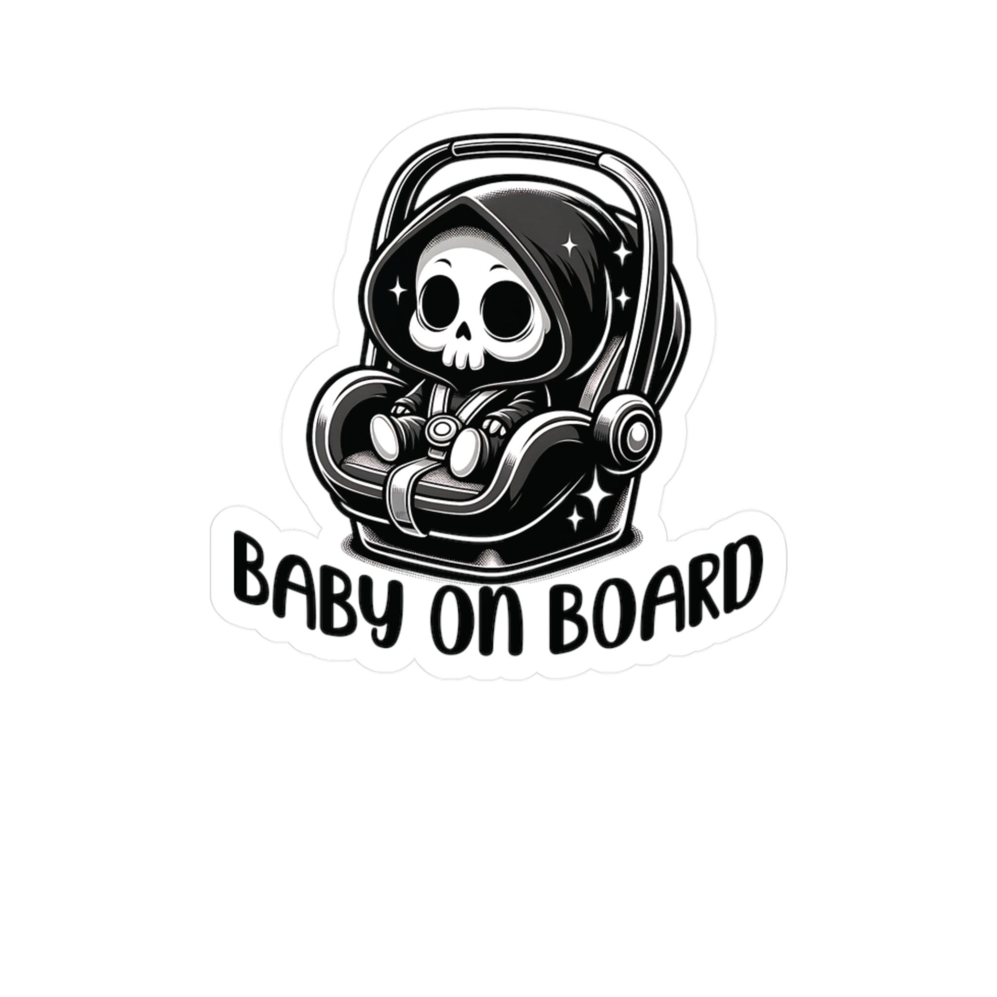 Grim Reaper Skeleton Baby on Board Indoor/outdoor Vinyl Decal Sticker ...