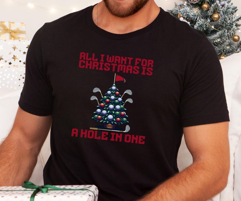 Funny Golf Christmas Shirt, Hole in One T-shirt, Golfer Christmas Shirt ...