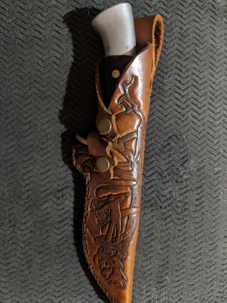 Custom Leather Knife Sheath: Hand Tooled & Stitched - Etsy