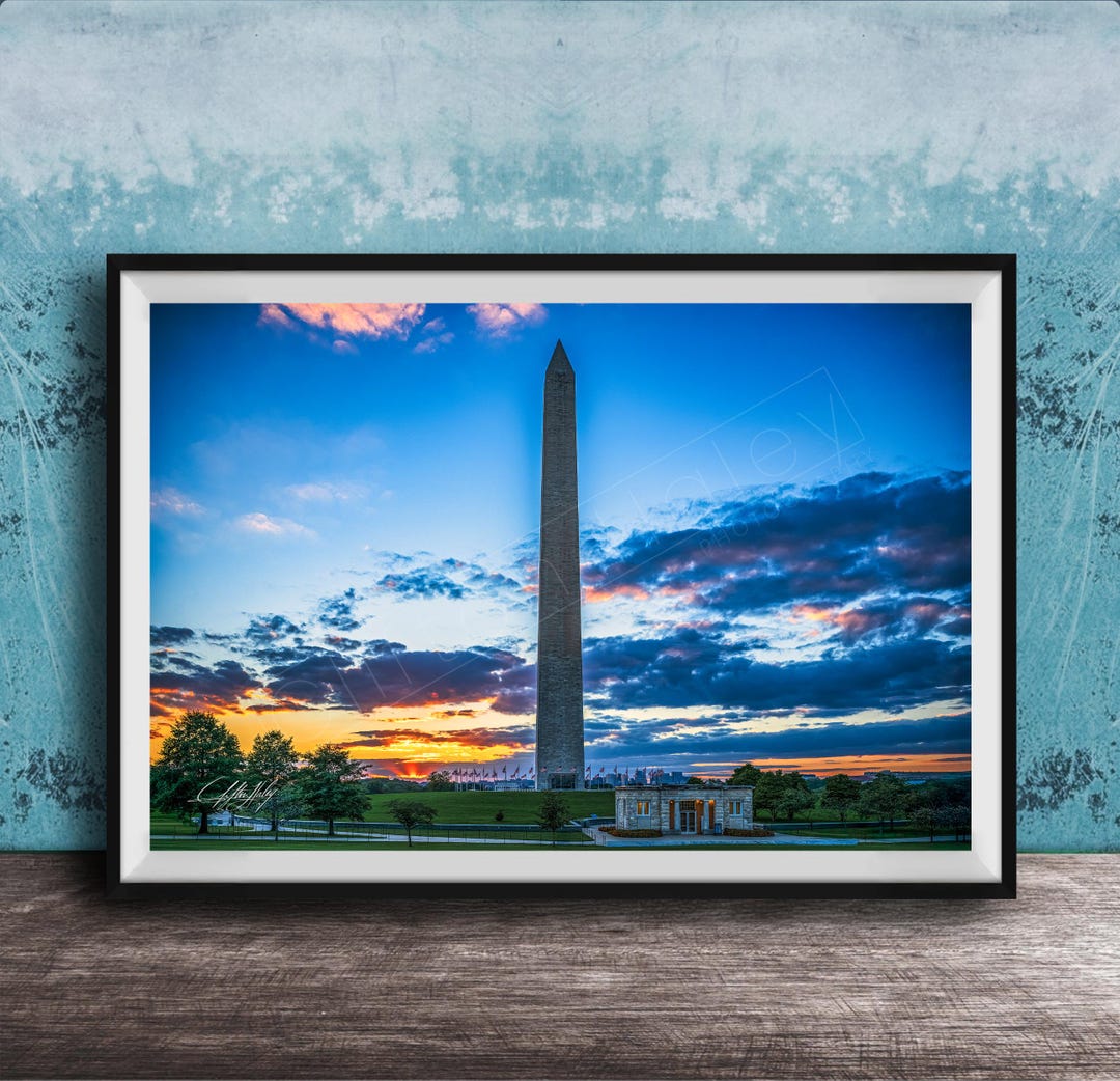 Washington Monument Wall Art: Sunset Glow - D.C. National Memorial - Etsy