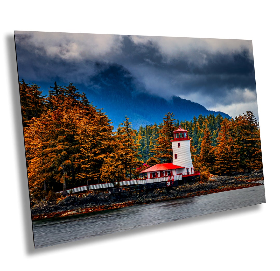 Sitka Lighthouse Photography, Autumn Colors, Alaska Coast (framed or ...