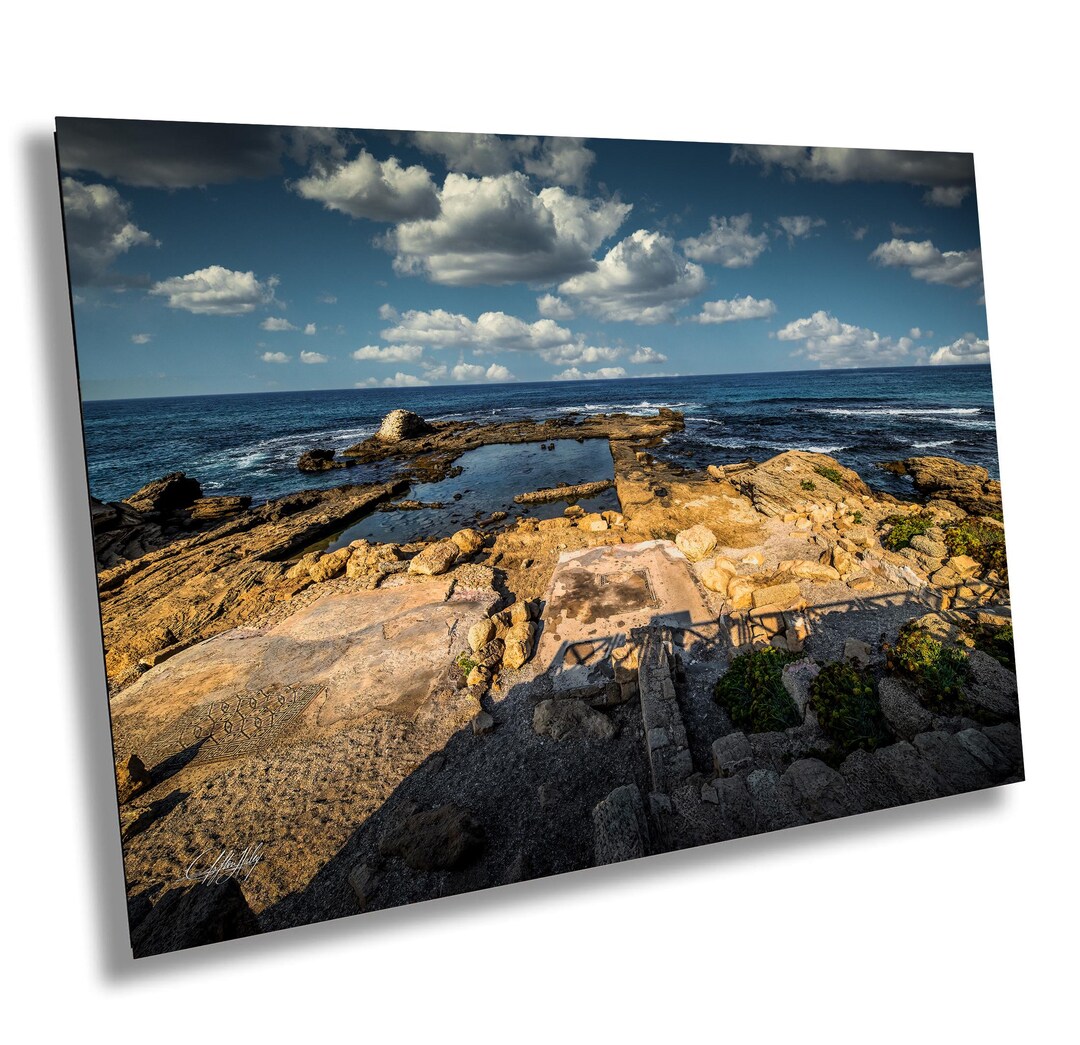 Caesarea by the Sea Canvas, Israel Landscape Art, Ancient Port Photo ...