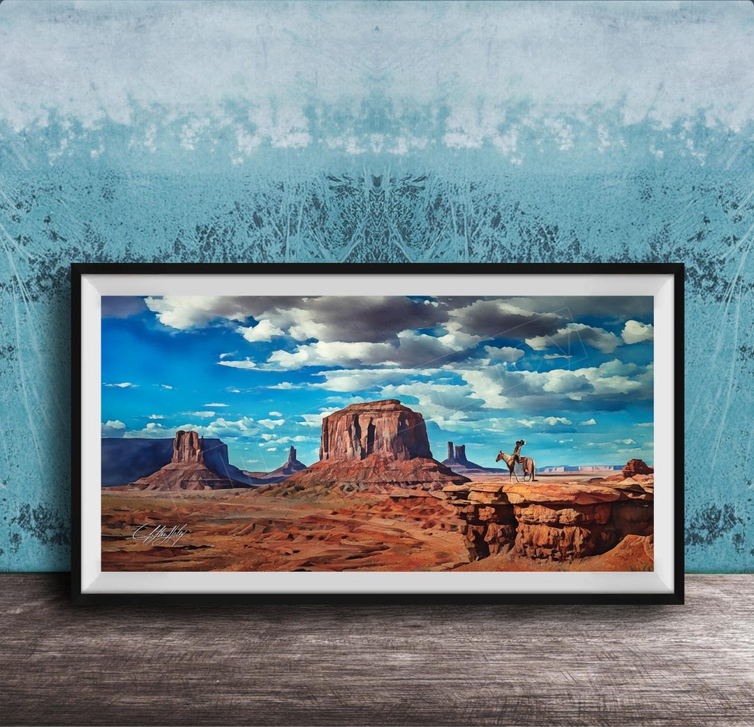 Monument Valley Native Princess Print - Southwestern Desert Scene - Etsy