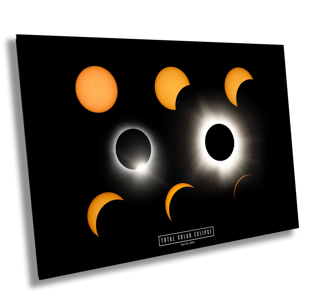 2024 Total Solar Eclipse Phases Print/canvas/acrylic/metal - Etsy