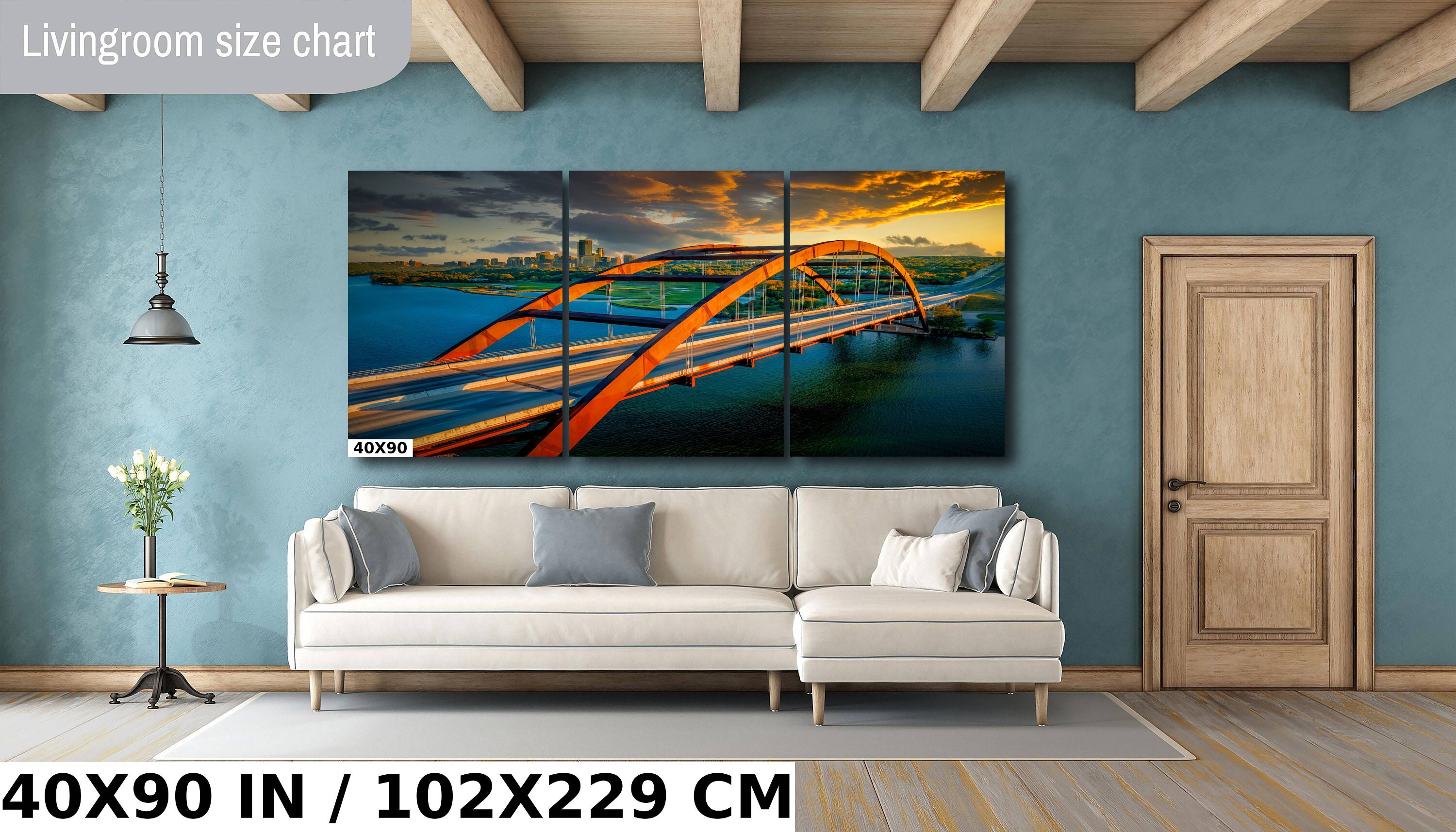 Austin, Texas TX Skyline, Pennybacker Bridge at Sunset/sunrise Print ...