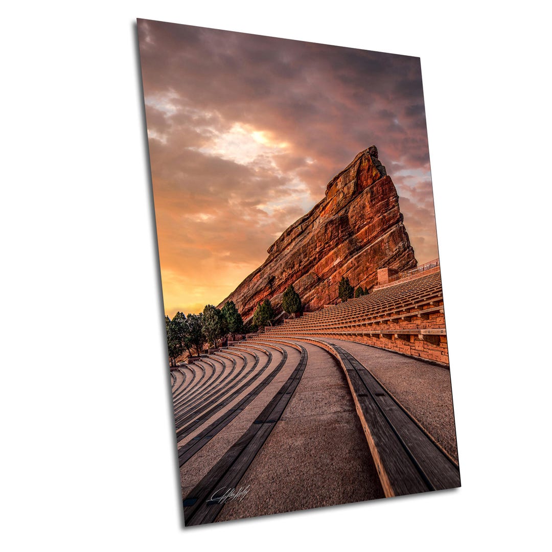 Red Rocks Amphitheater, Colorados at Sunrise/sunset on Premium Canvas ...