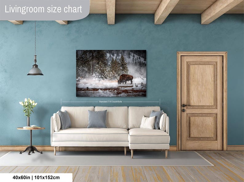 Yellowstone Bison Canvas Print, Snowy Scene (multiple Sizes) - Etsy