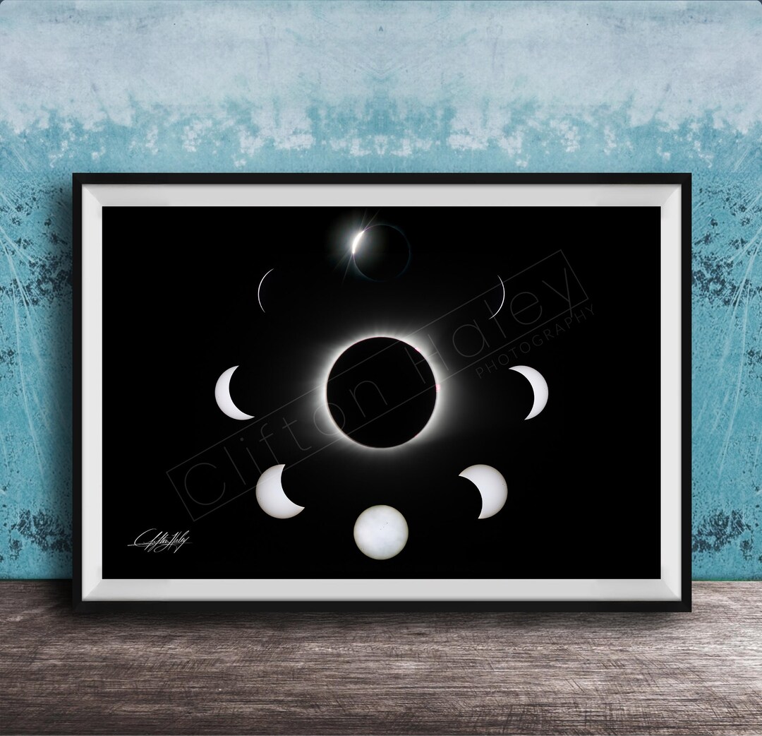 Total Solar Eclipse Art Print - Moon Blocking Sun Detail - Etsy