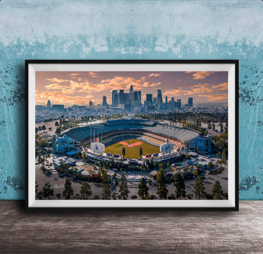 LA Dodgers Wall Art, Dodger Stadium With Skyline (sunrise & Sunset) - Etsy