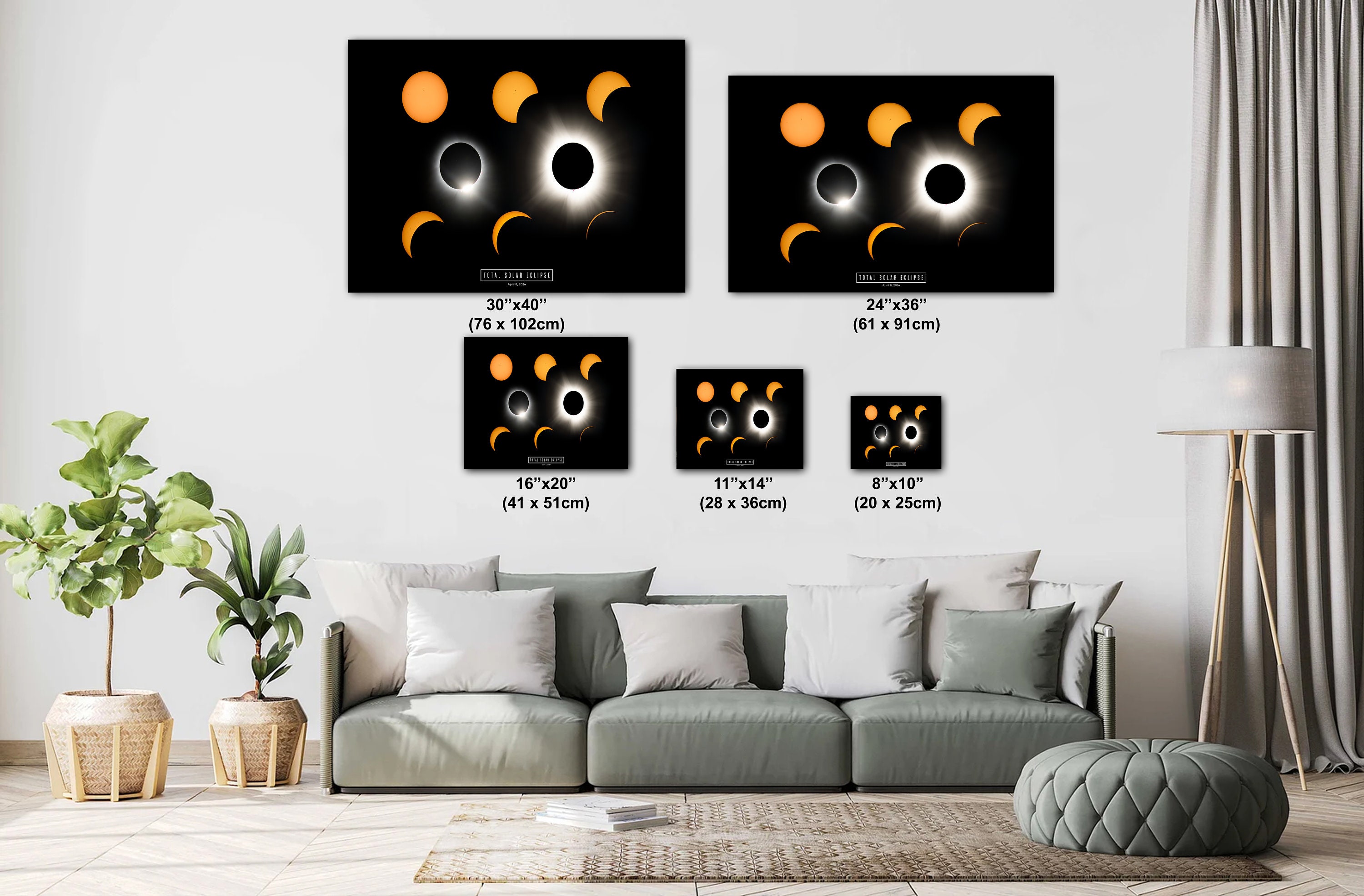 2024 Total Solar Eclipse Phases Print/canvas/acrylic/metal - Etsy