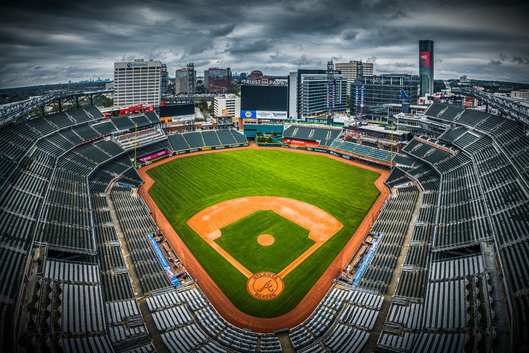 Atlanta Braves/truist Park Stadium Overhead Drone Flyover Print/canvas ...