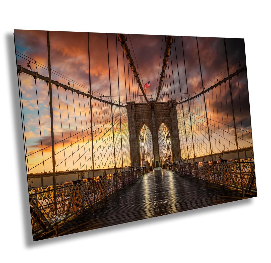 Brooklyn Bridge Art Print, NYC Skyline Poster, Manhattan Wall Decor ...