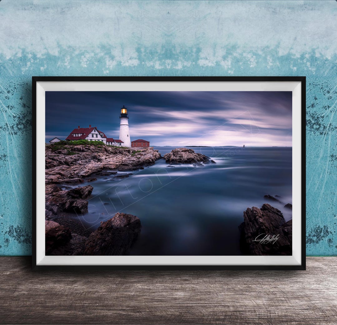 Portland Head Lighthouse Print: Coastal Ocean View, Nautical Wall Art ...