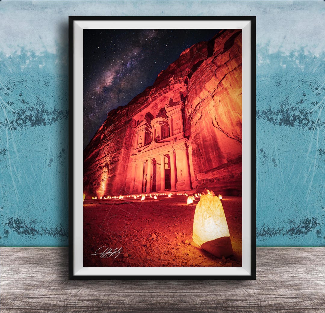 Petra Jordan Candlelight Milky Way Print, the Rose City, Desert Fine ...