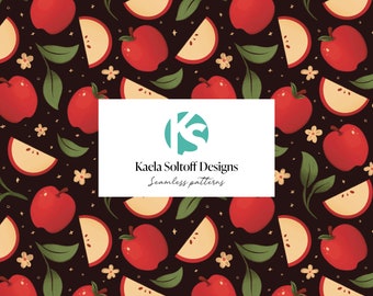 Apple Seamless File, Apple Picking Surface Pattern - Etsy