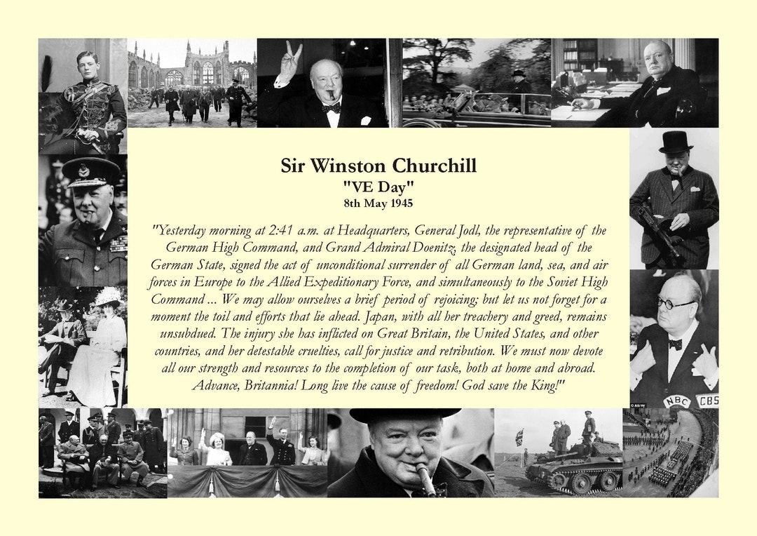 Winston Churchill ve Day Speech 8th May 1945 - Etsy