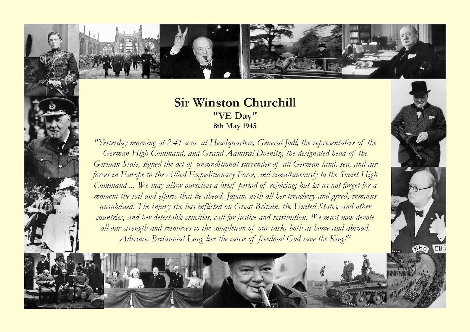 Winston Churchill "ve Day" Speech - 8th May 1945 - Etsy