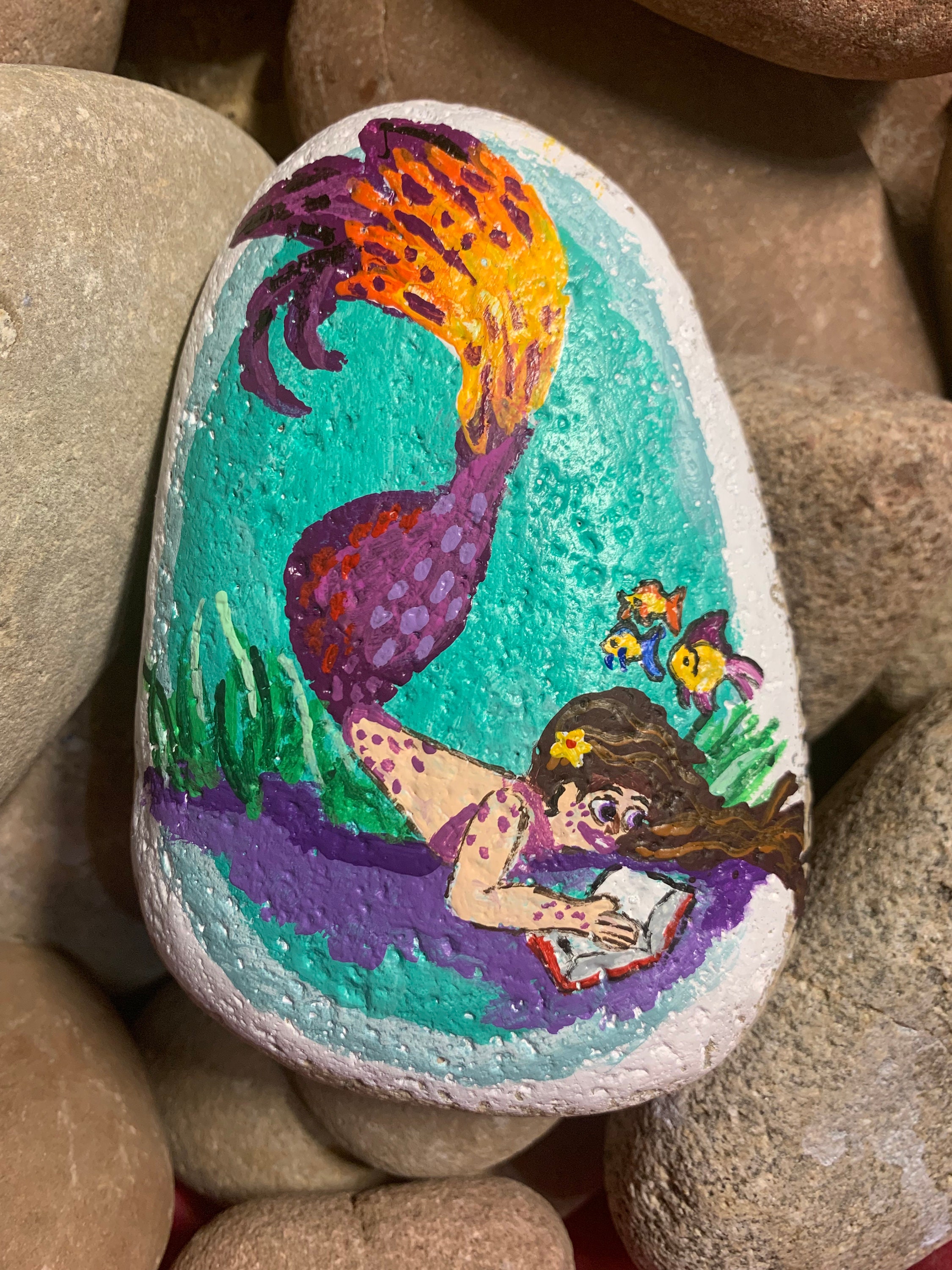 Little Mermaid On Rock Stencil