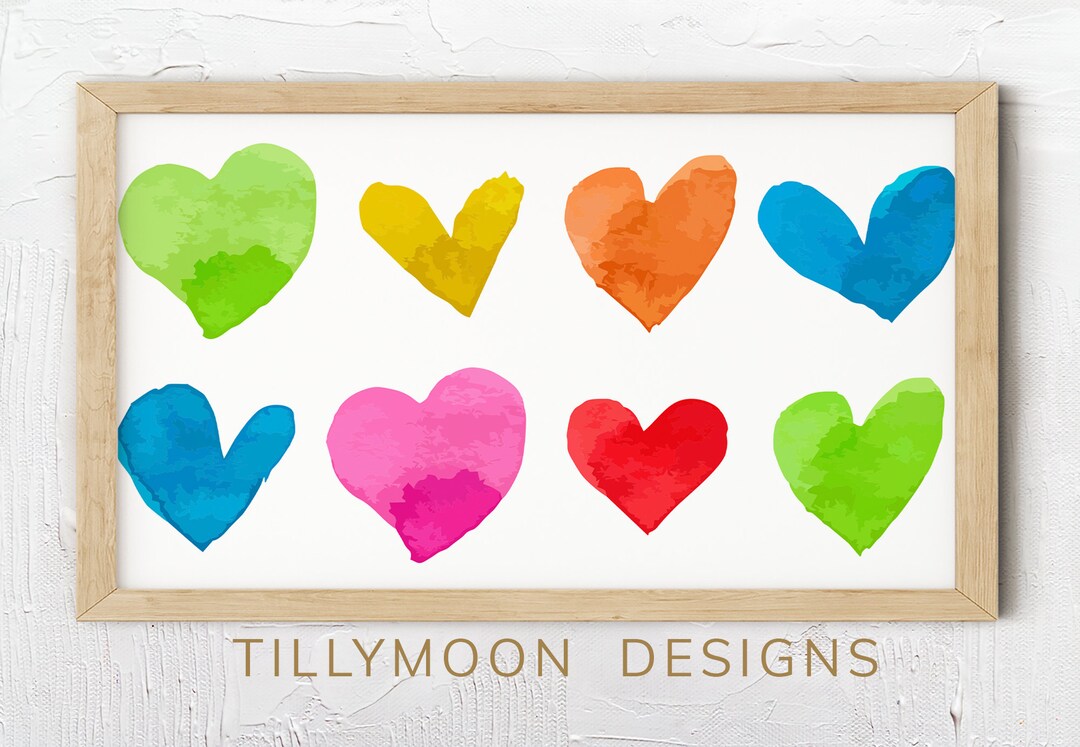 Samsung Frame TV Valentines Day Colorful Hearts Bright Modern Love ...