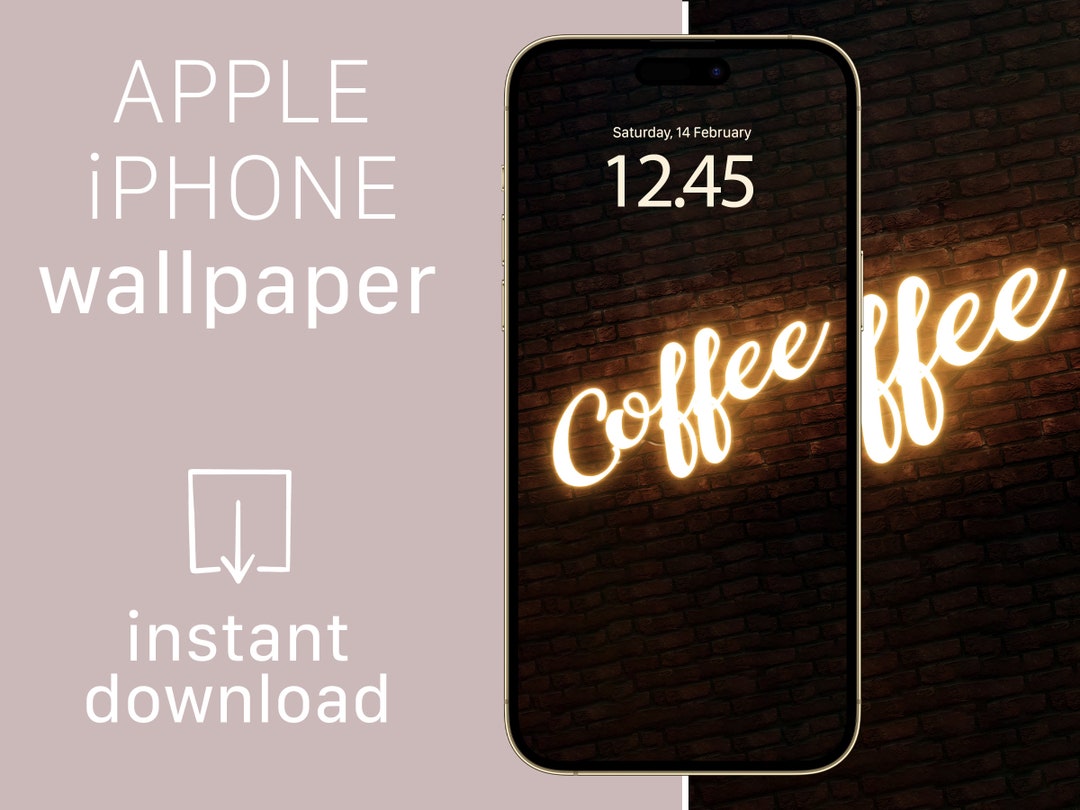 IPhone Wallpaper for Coffee Lovers | Coffee Neon Sign Lock Screen for ...