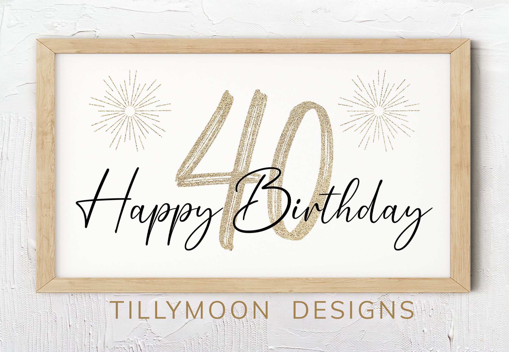 40th Birthday Art Samsung Frame TV Art Birthday 40 Years Old Happy ...