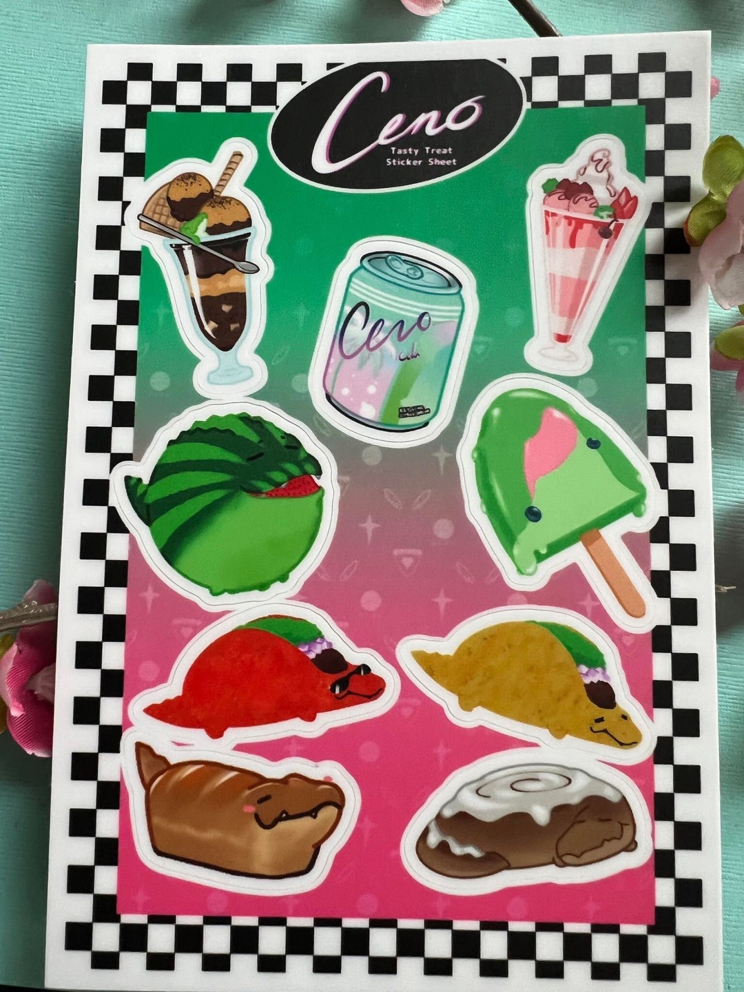 Ceno Snacks Diner Vinyl Sticker Sheet Crocodile Treats Sticker Sheet - Etsy