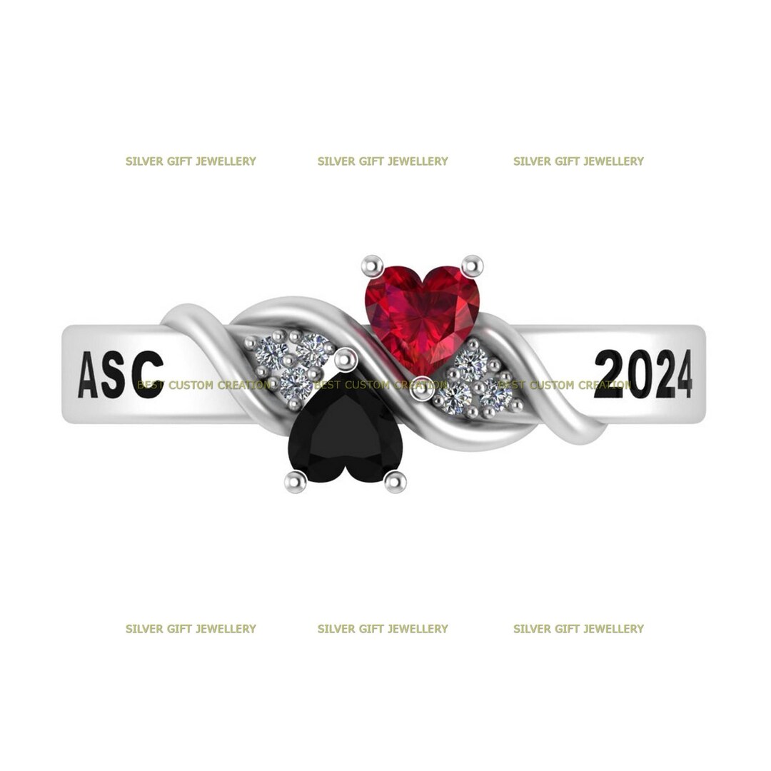 Silver925 Eternal Love Heart-shaped Class Ring | Radiant Heart Diamond ...
