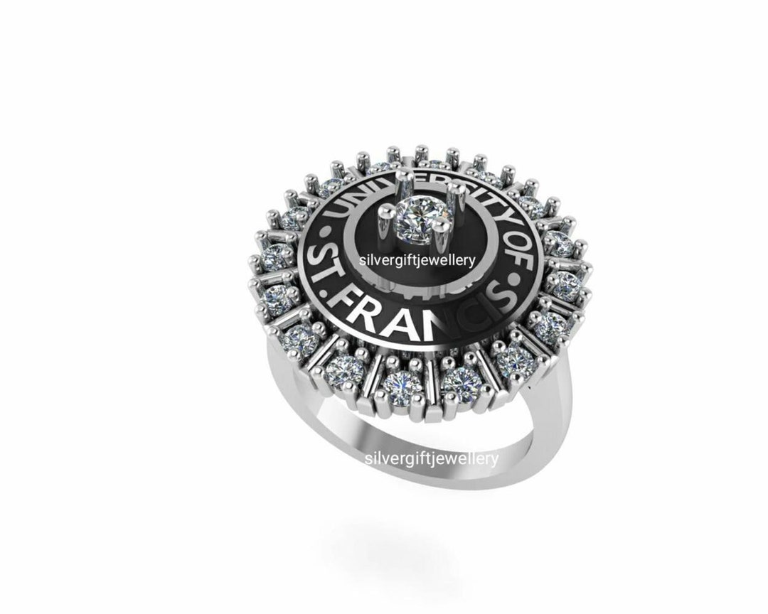 Custom White Diamond Class Ring in Silver925 - Etsy