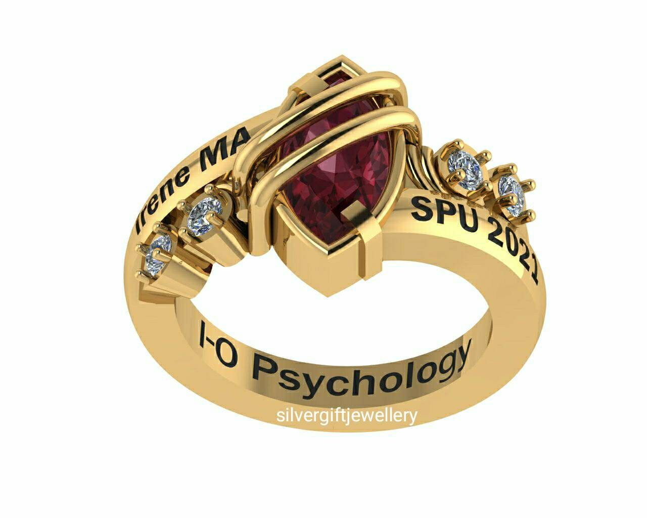 Gold Color Class Ring for Girl | Etsy