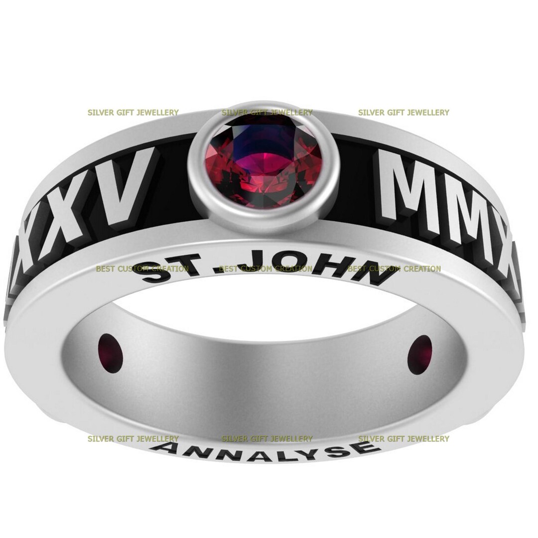 Roman Numeral Elegance Class Ring – Custom Crafted to Celebrate Your Milestone With Timeless ...
