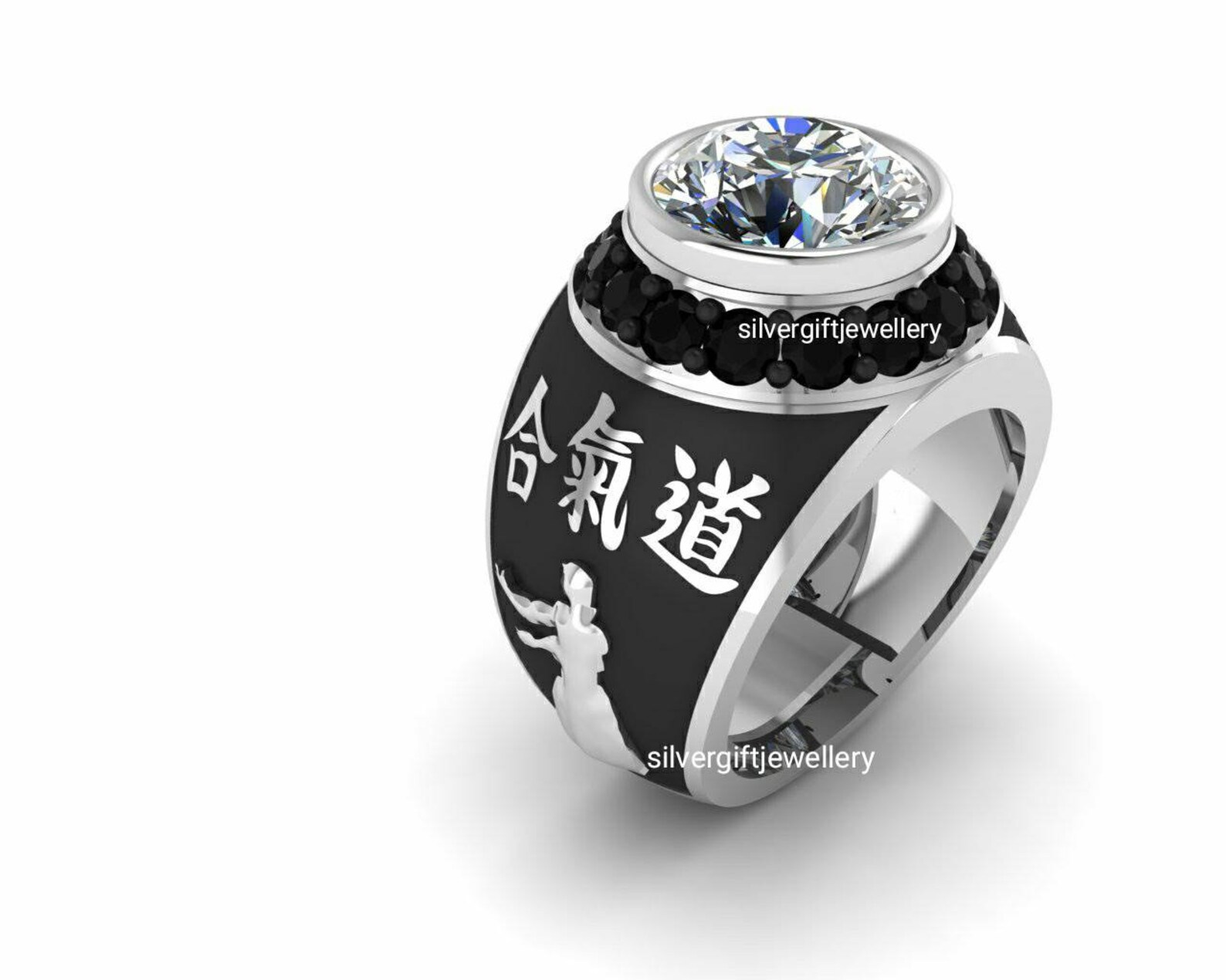 Aikido Ring Silver925 | Aikido Master Best Design Aikido Ring | Black ...