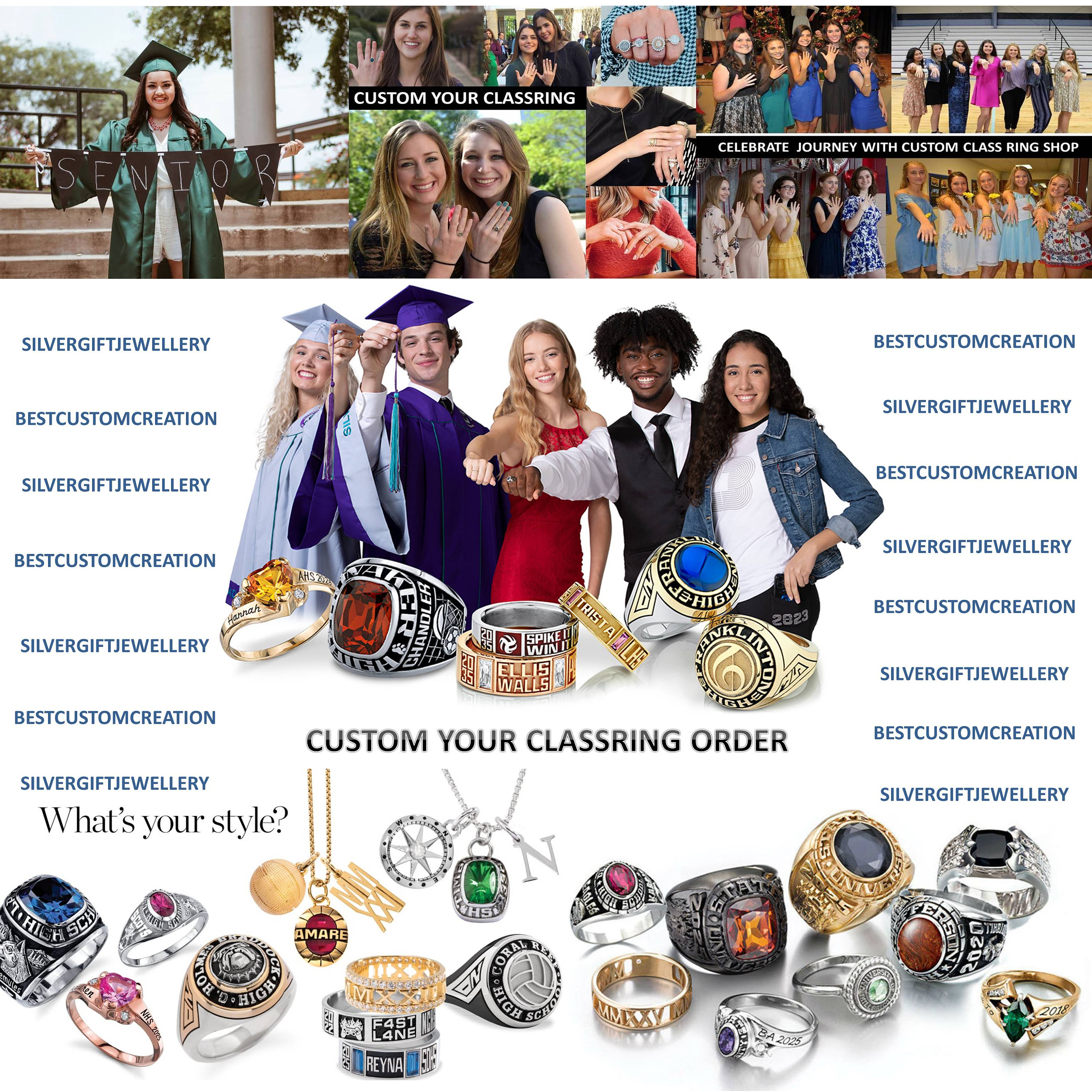 Custom High School Class Ring, Personalized Graduation Gift - Etsy