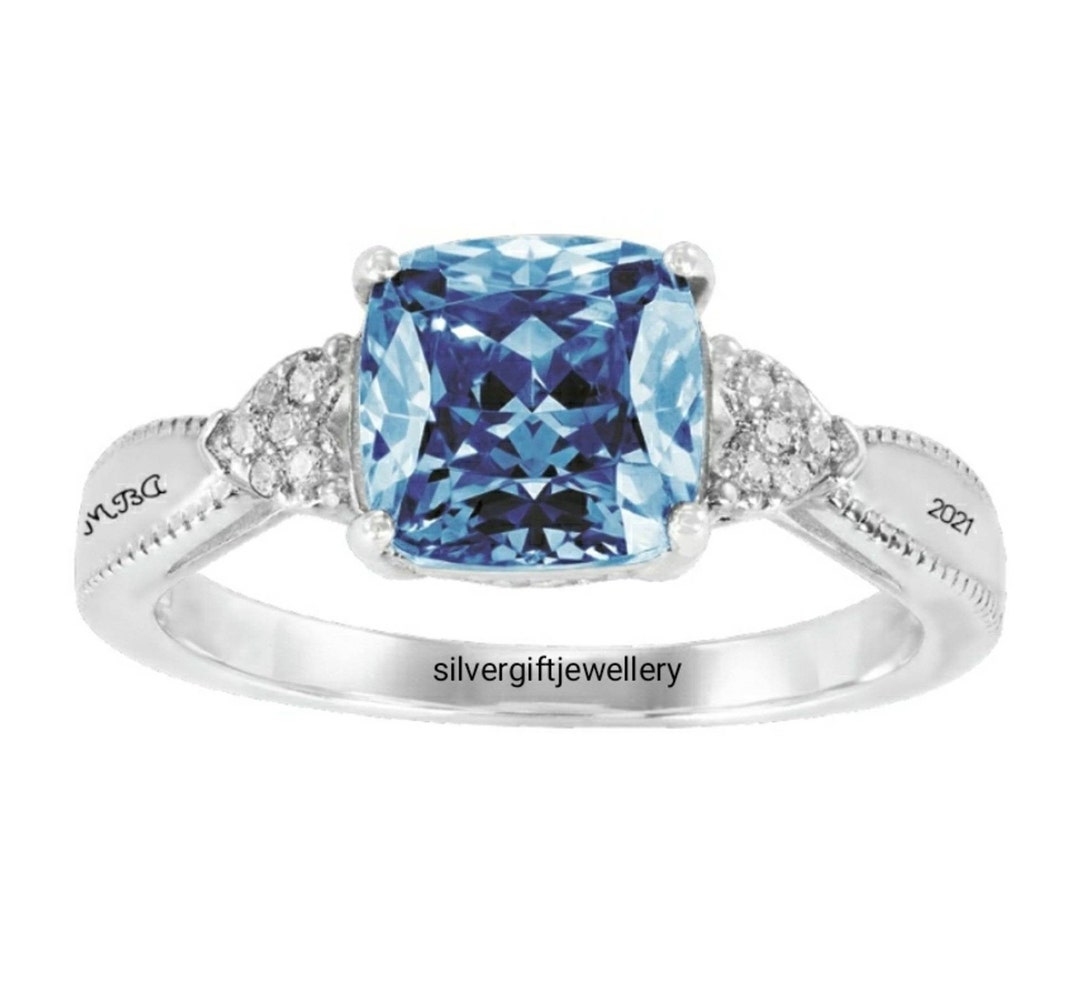 Cushion Cut Sterling Silver 925 High School Class Ring - Etsy