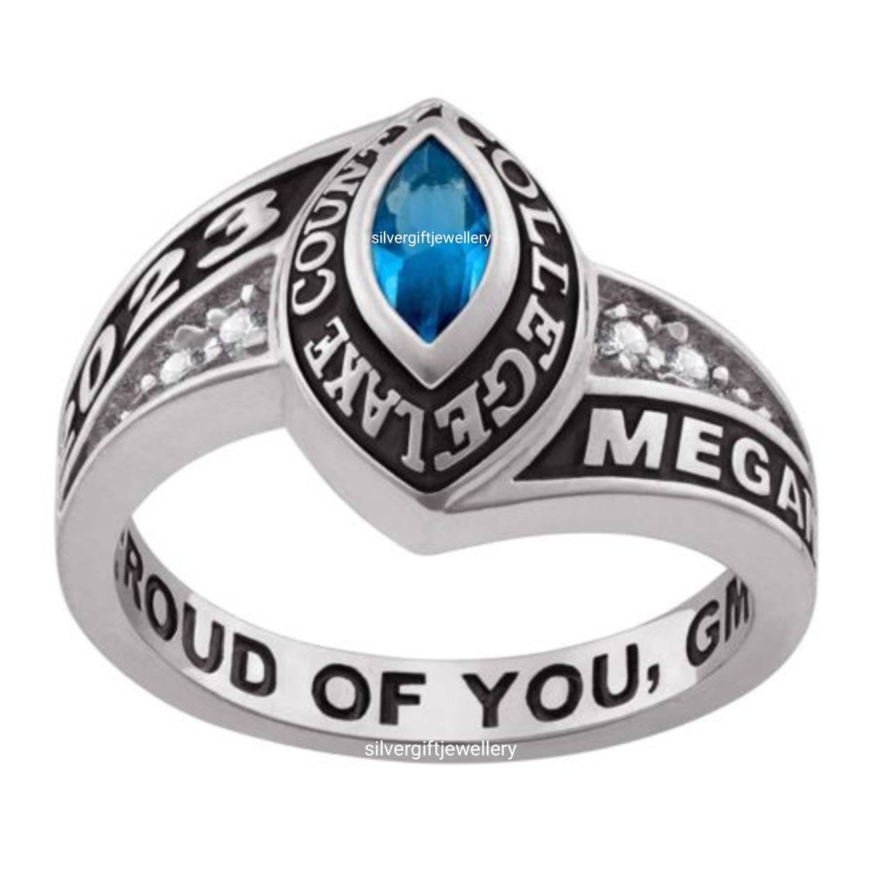 Silver925 High School Class Ring, Personalized Graduation Gift - Etsy