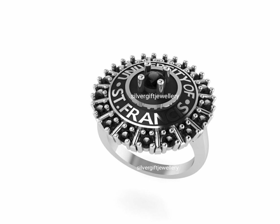Custom Black Diamond Class Ring in Silver925 - Etsy