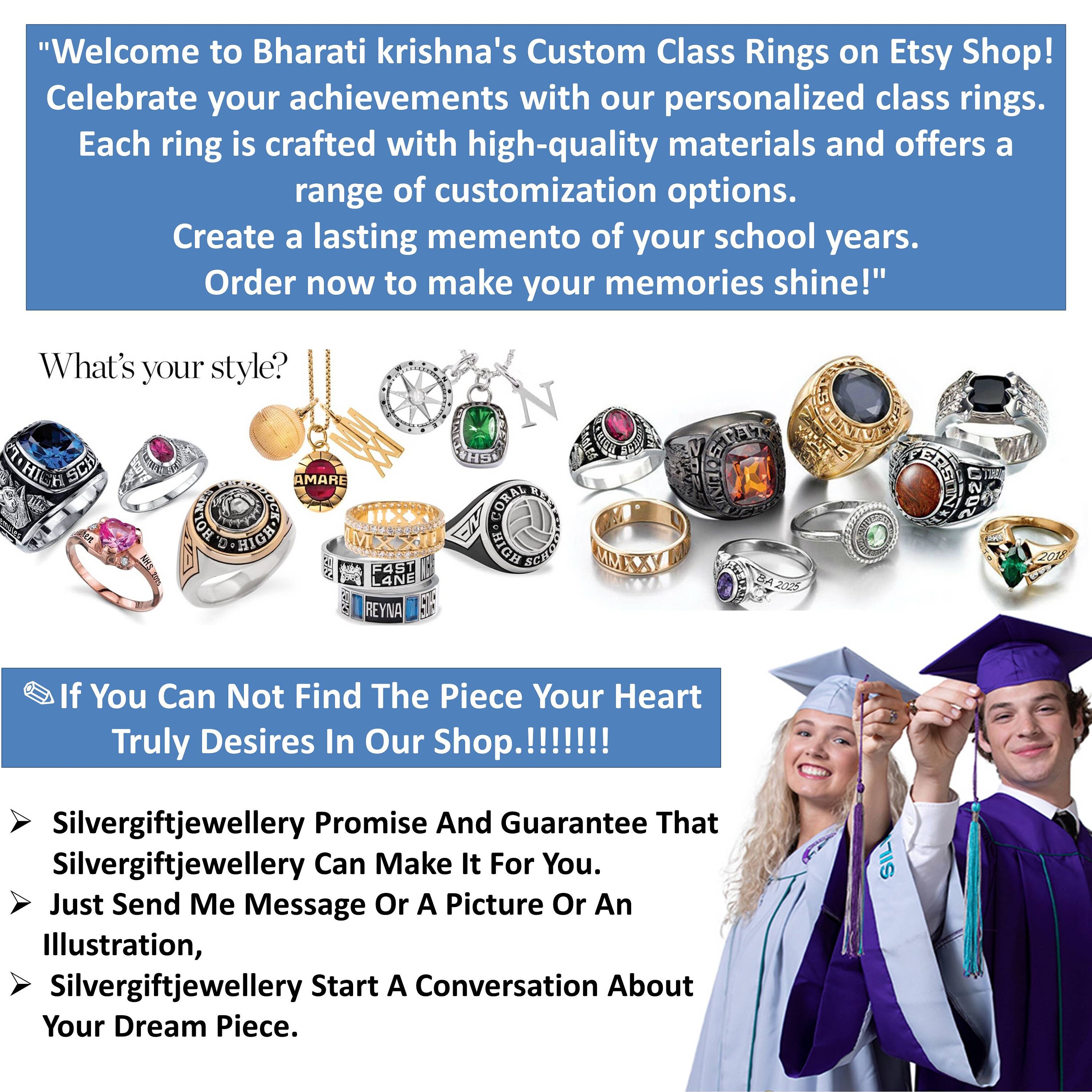 Custom Class Ring Silver925 | New Super Class Ring | Graduation Ring ...