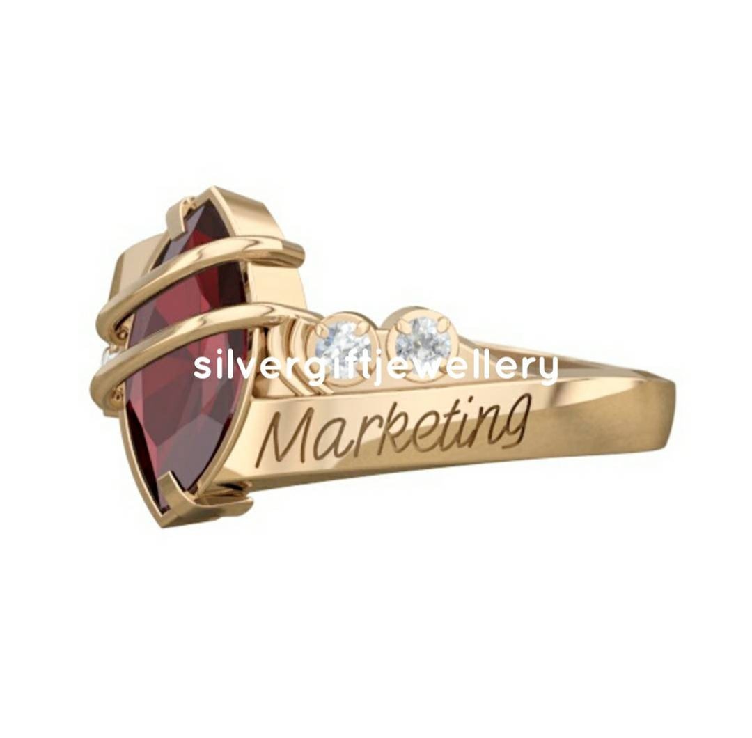 Gold Color Class Ring for Girl - Etsy