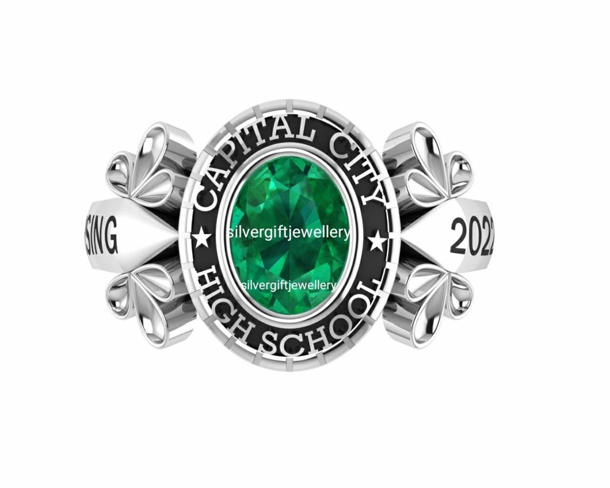 Personalized Sterling Silver 925 Graduation Ring: Custom College Class ...